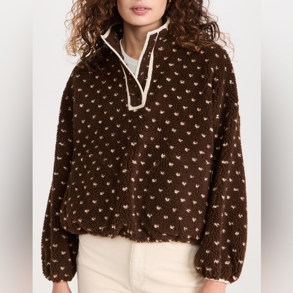 REVOLVE | Jackets & Coats | Revolve Brown Polka Dot Sherpa | Poshmark